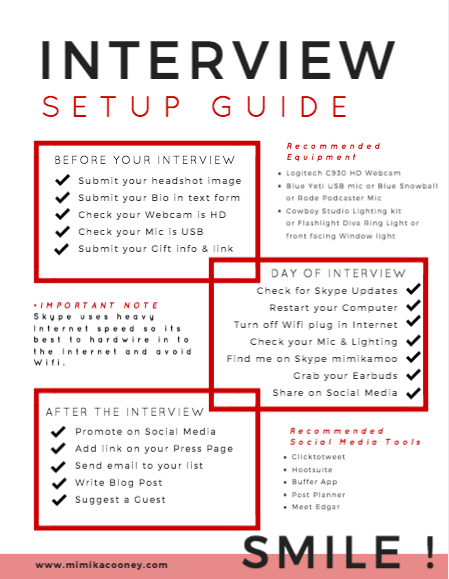 Interview Setup Guide (Printable Checklist) – Mimika Cooney Shop